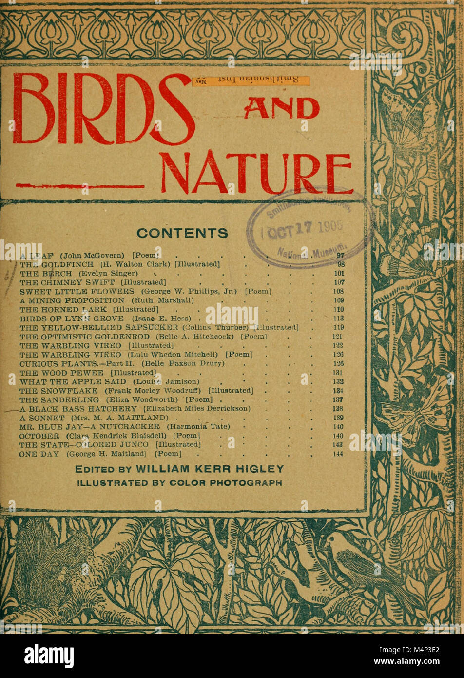 'Birds and Nature' (1905) focuses on the study of birds and their ...
