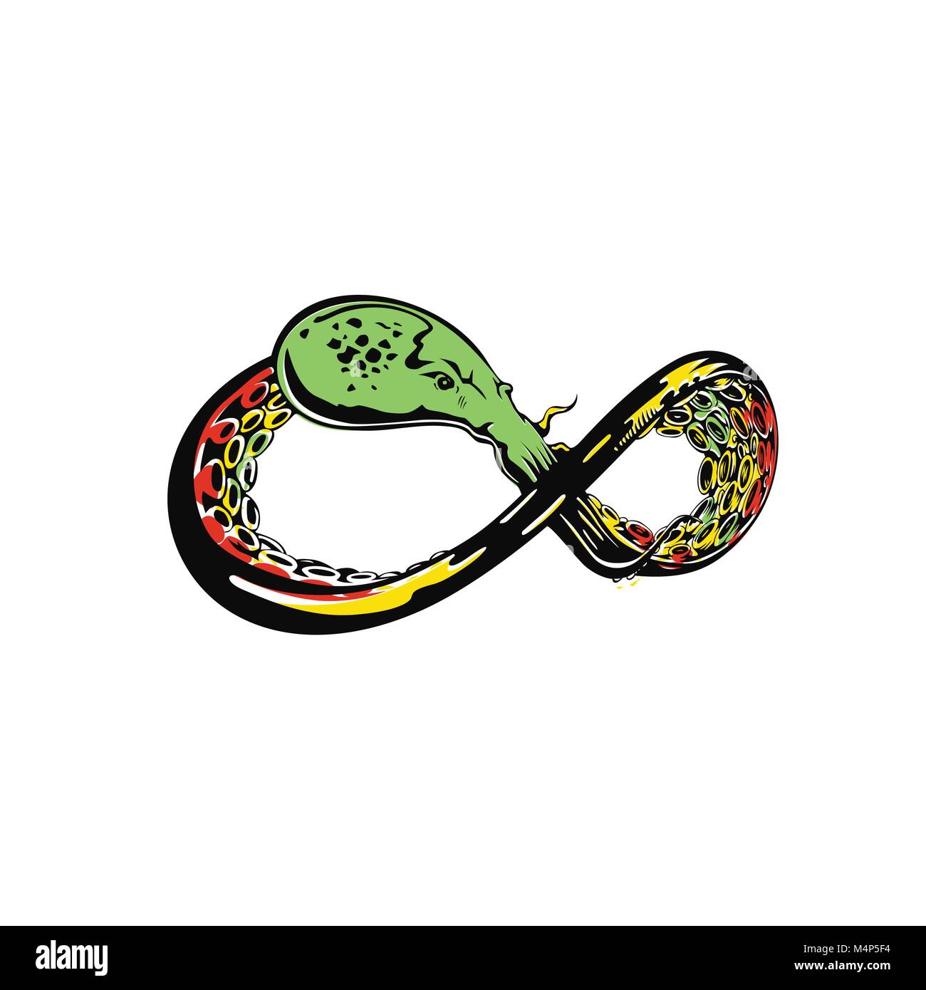Fresh octopus tentacles is like infinity symbol vector illustration ...