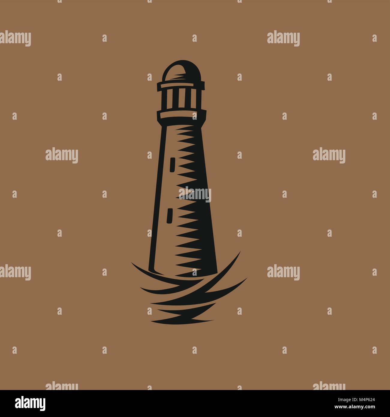 A stylised black lighthouse vector illustration Stock Vector Image ...