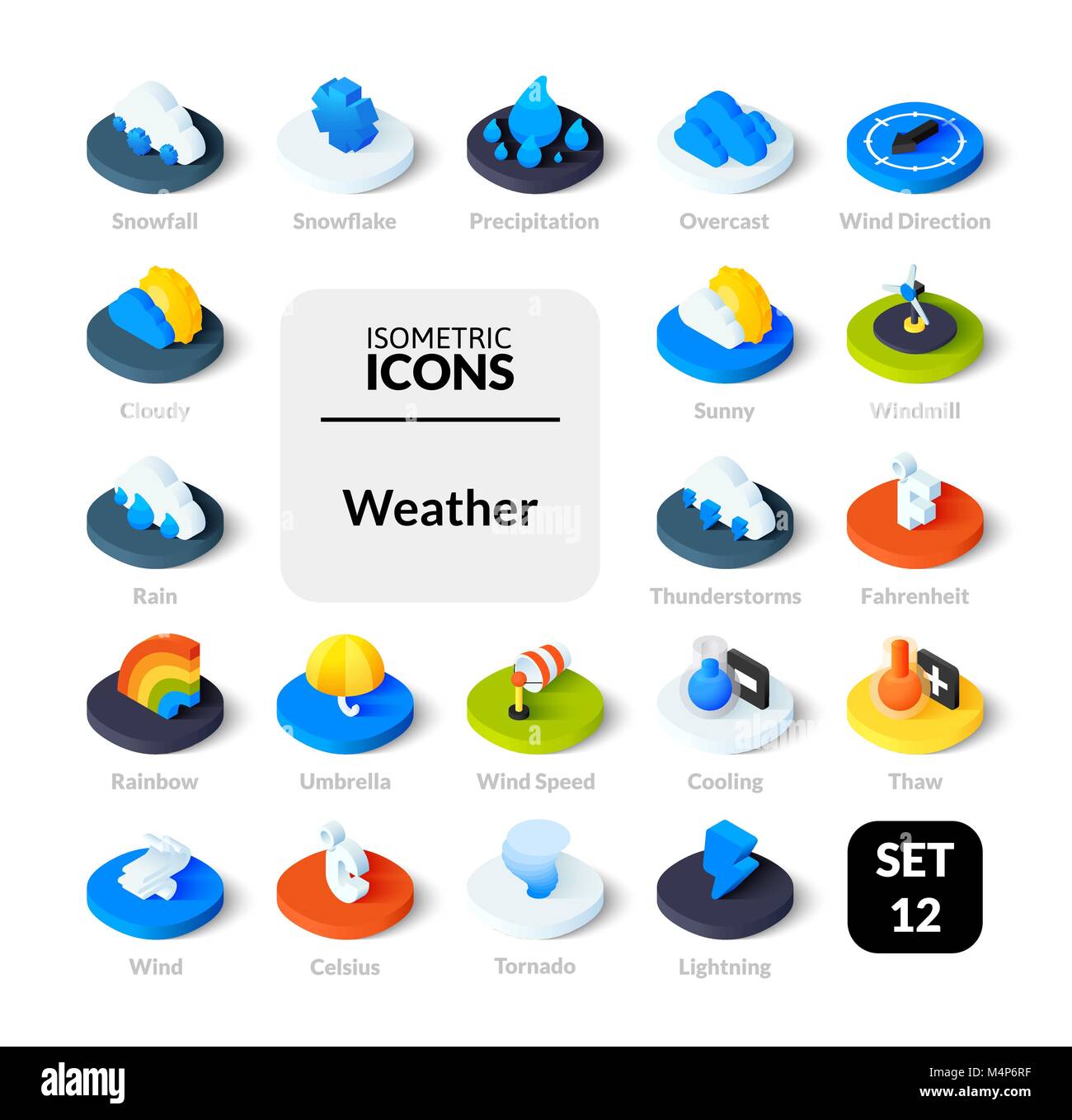 Weather 3d icons realistic Stock Vector Images - Alamy