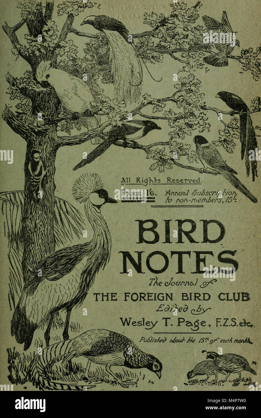 'Bird Notes' (1919) is a publication documenting bird observations ...