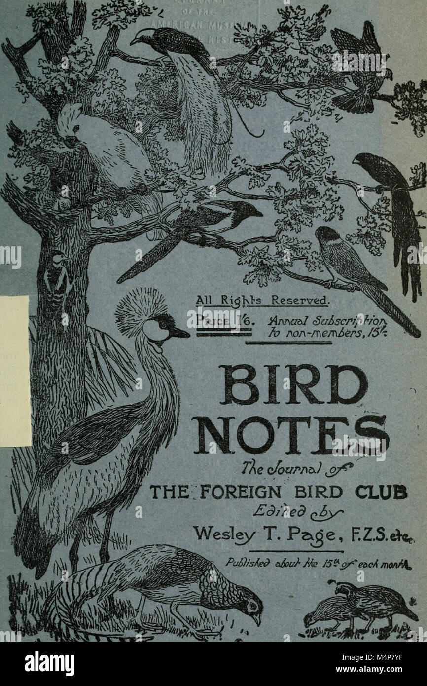 Bird notes (1922) (14753288374 Stock Photo - Alamy