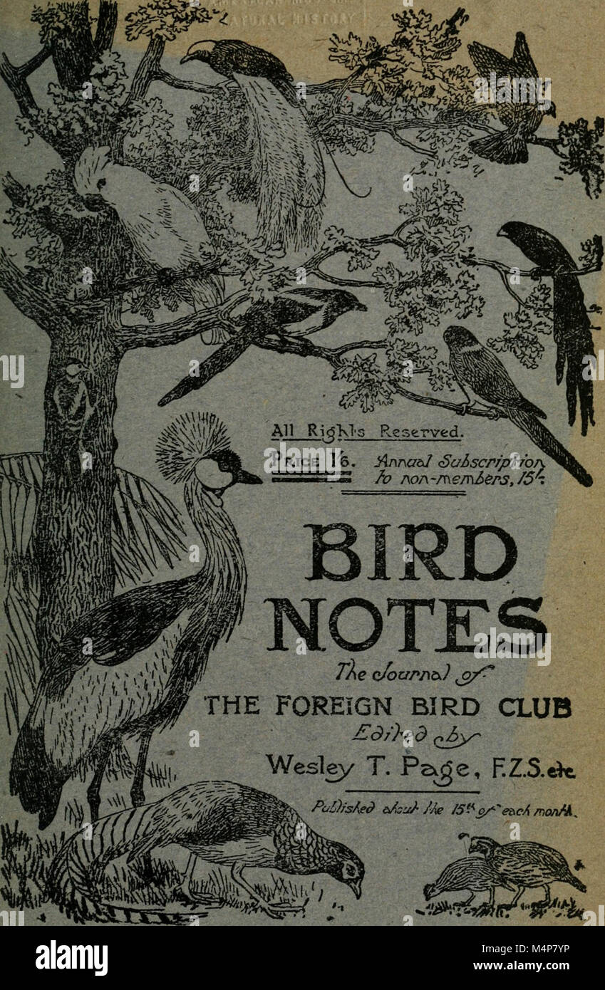 'Bird Notes' (1922) is a publication that compiles observations and ...