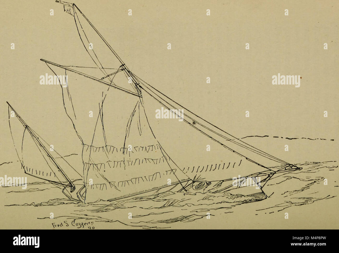 Boat sailing in fair weather and foul (1903) (14764012181 Stock Photo ...