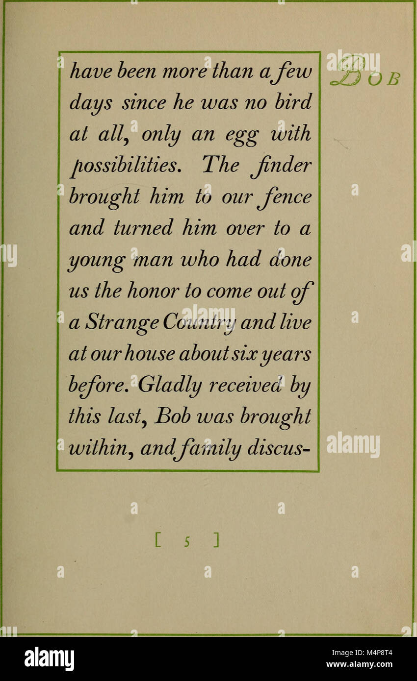 This 1902 book tells the story of a mockingbird named Bob, following ...