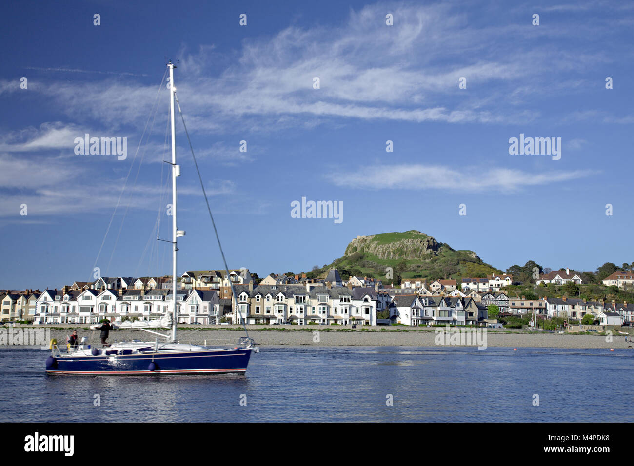 Yacht sailing on Conway estuary on the North Wales coast Stock Photo ...