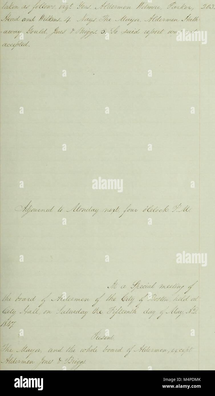 This 1847 document summarizes the proceedings of the Boston City ...