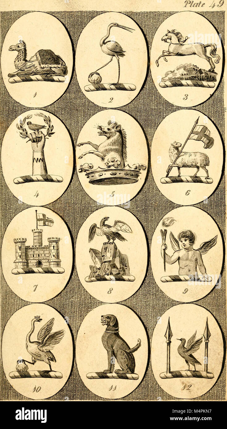 This 1817 work details the crests and mottos of British families and ...