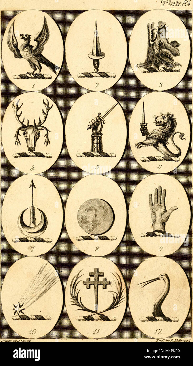 This 1817 work provides detailed descriptions of the crests and mottos ...