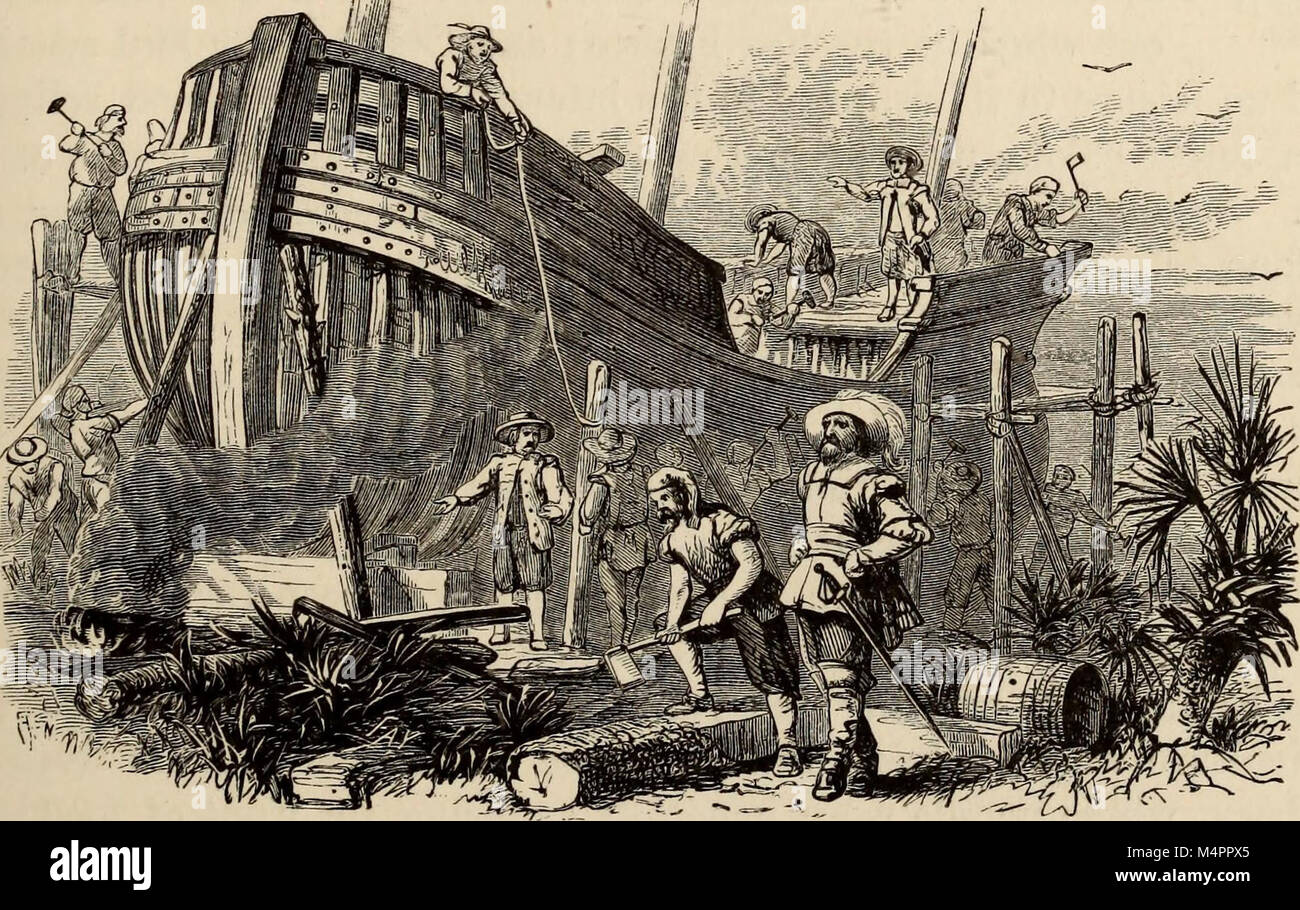 Building the Pinnace Stock Photo - Alamy