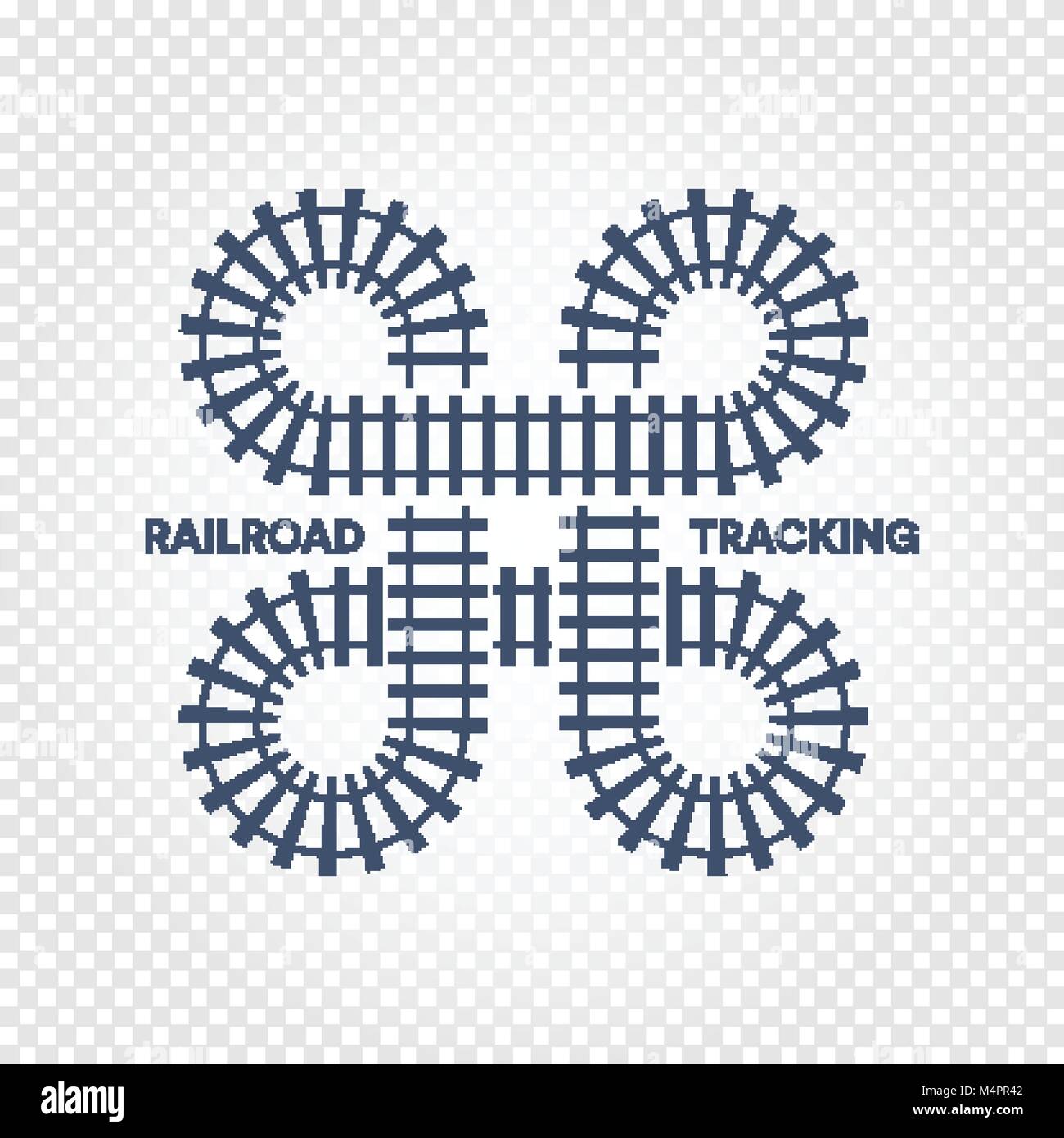 Railroad tracking road junction with turns and bridges vector ...