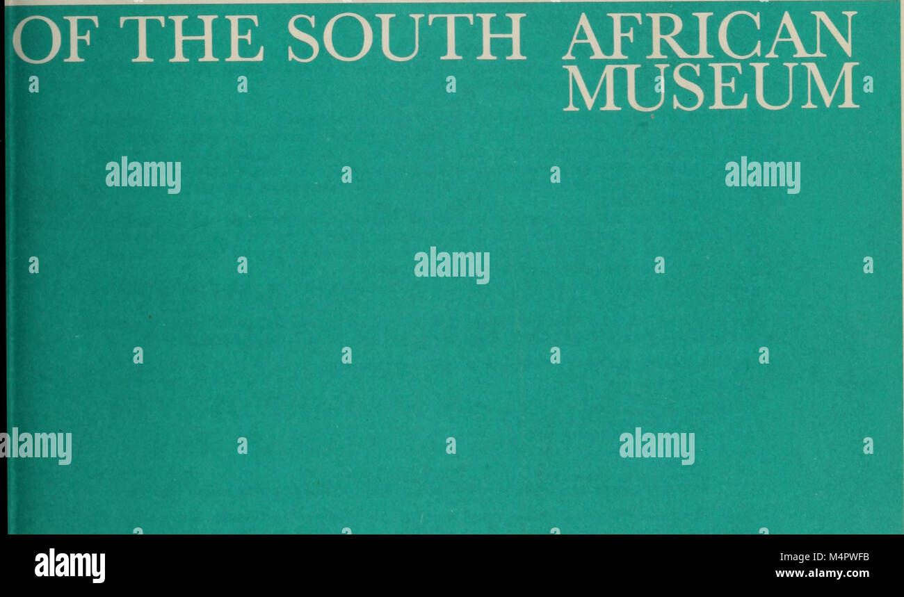 The 1978 Annals of the South African Museum features research and ...