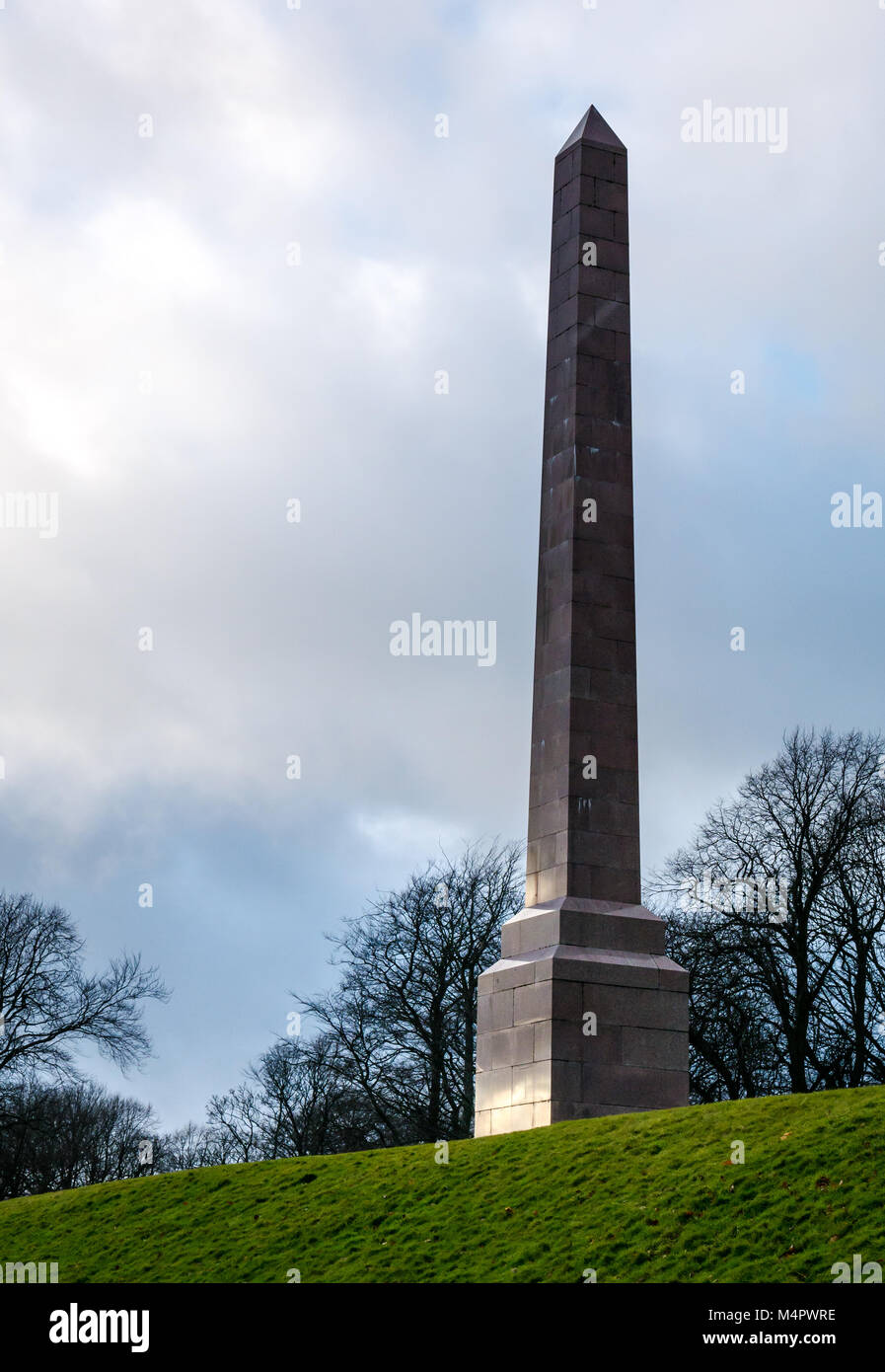 Pink Peterhead granite obelisk monument to Sir James McGrigor, military ...