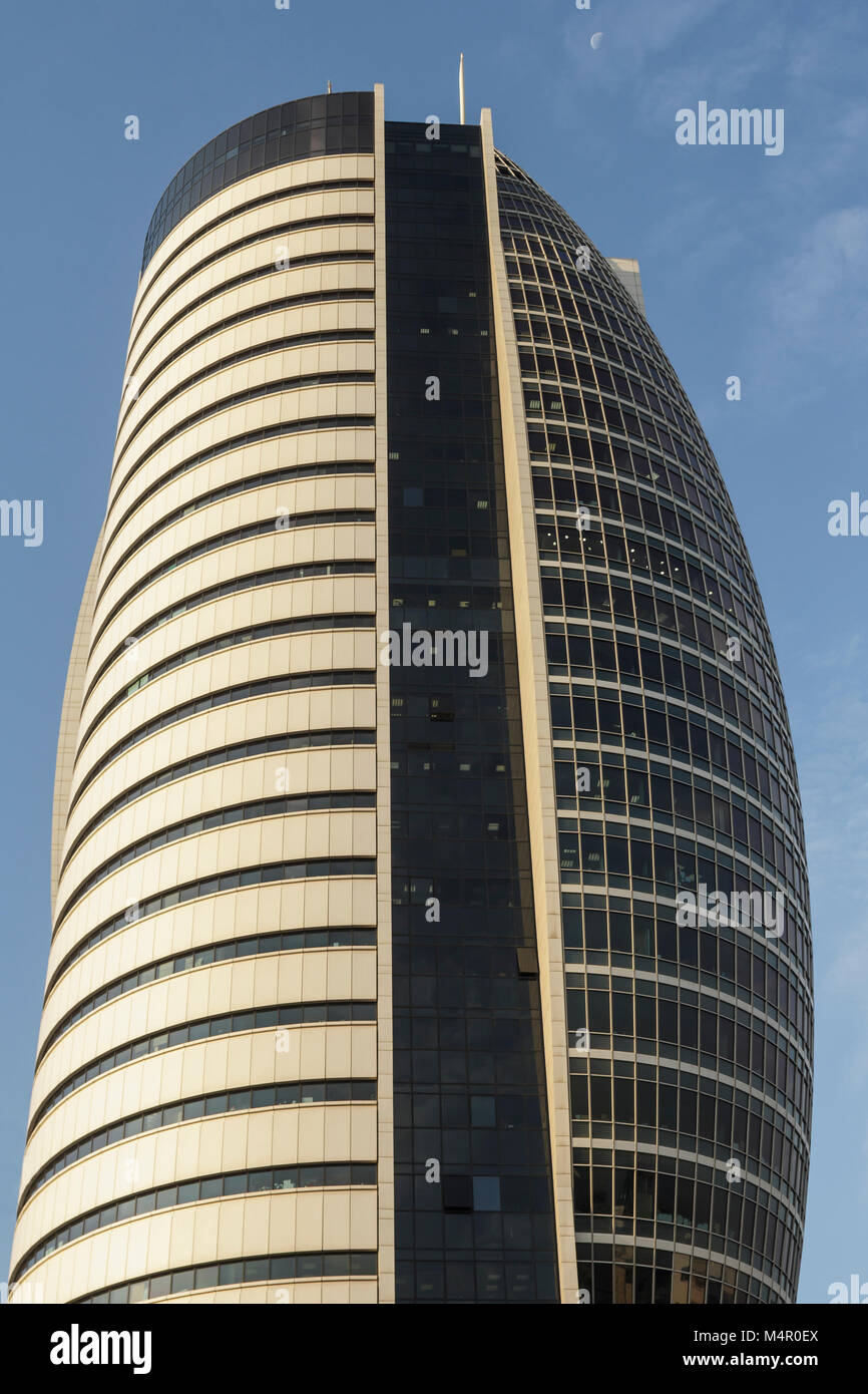 Haifa, Israel- November 6, 2012: Office building built in the shape of ...