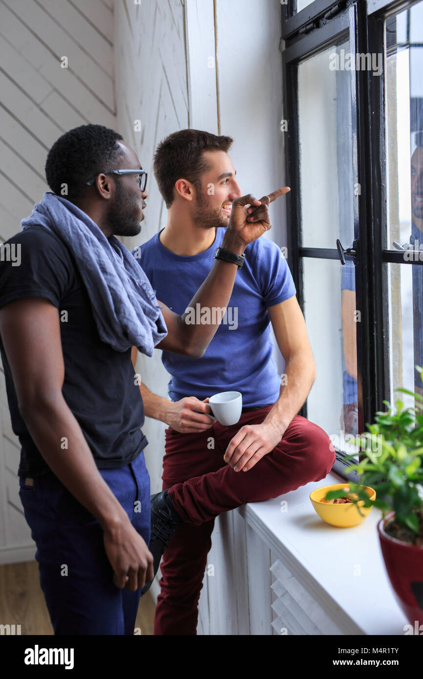 Conversation two international students hi-res stock photography and ...