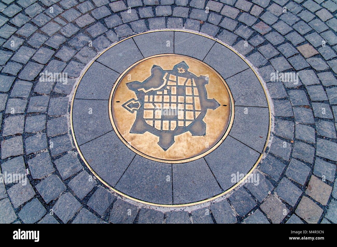 Symbol of Timisoara, Romania, representing map of medieval fortress ...