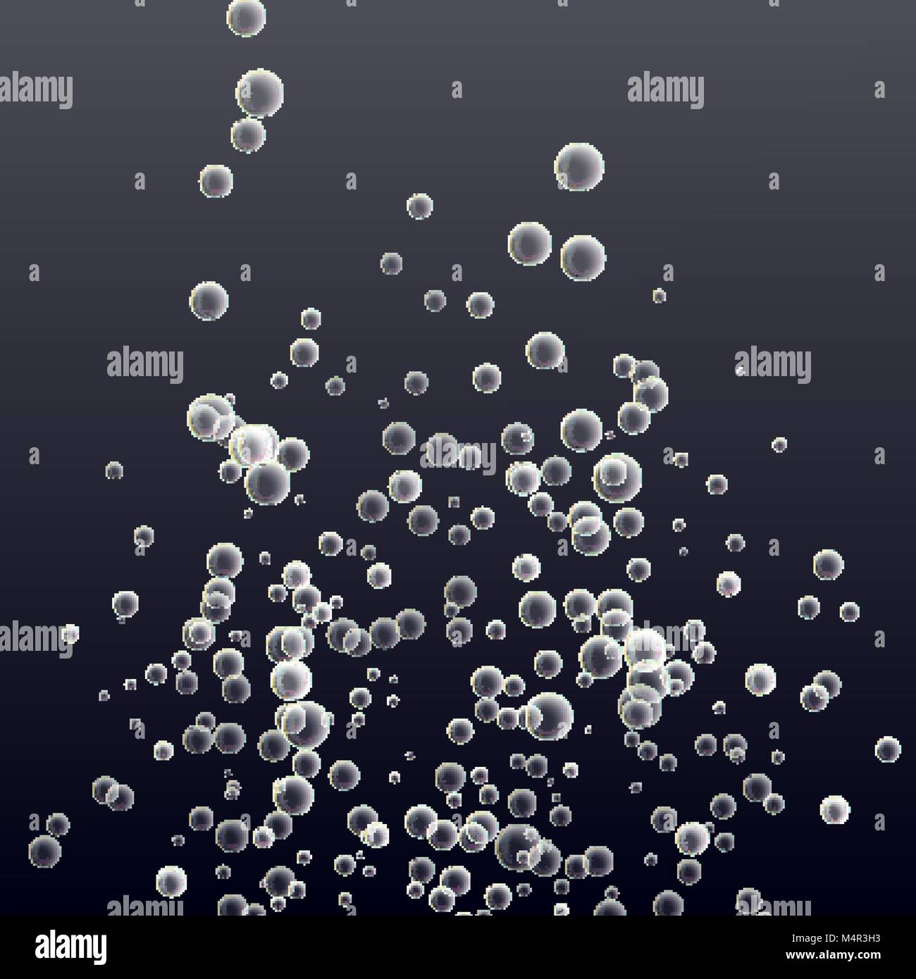 Underwater Fizzing Air Bubbles Vector. Deep Water. Circle And Liquid ...