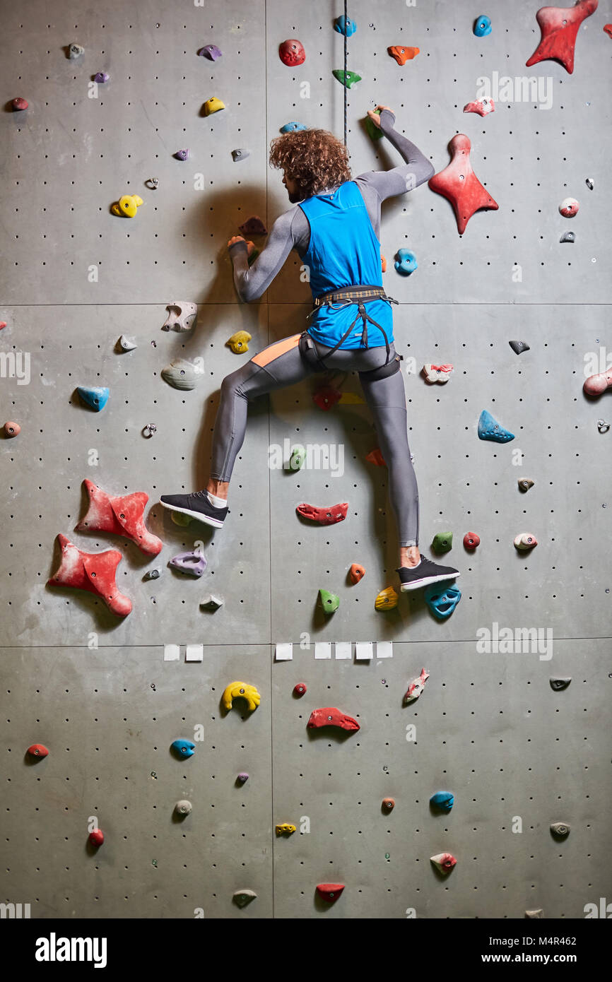 Wall climbing practice Stock Photo - Alamy