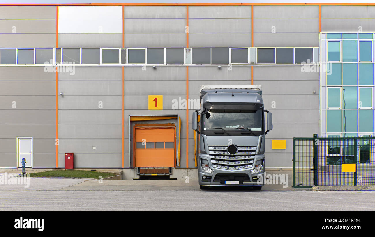 Loading Truck at Warehouse Dock Stock Photo - Alamy