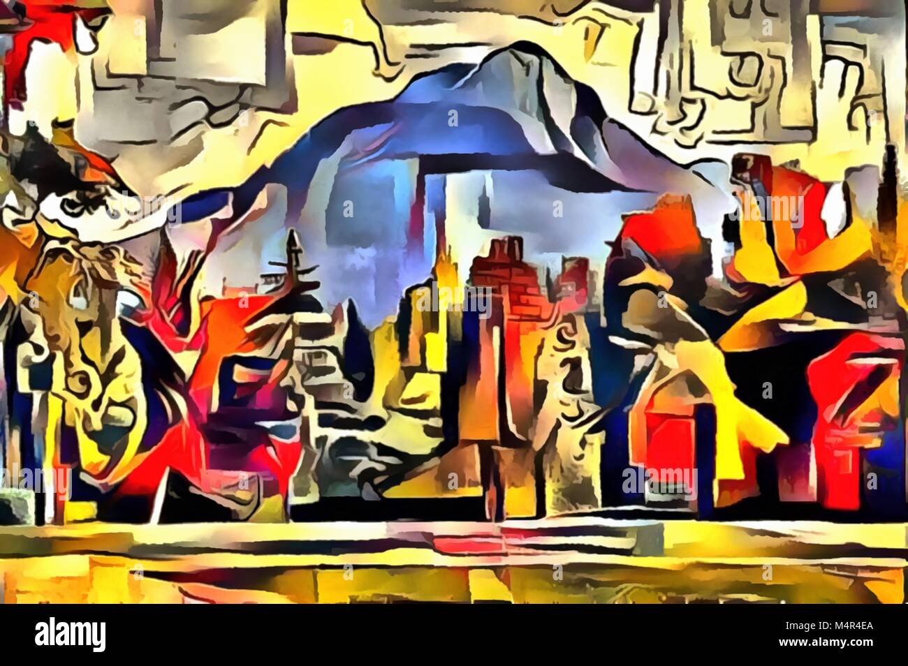 Abstract illustration in style of avant-garde Stock Photo - Alamy