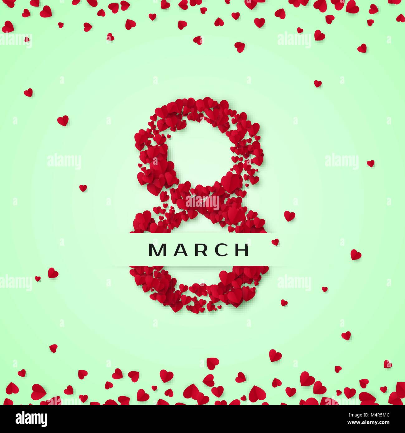 International women day. March 8 greeting postcard. Eight is made of ...
