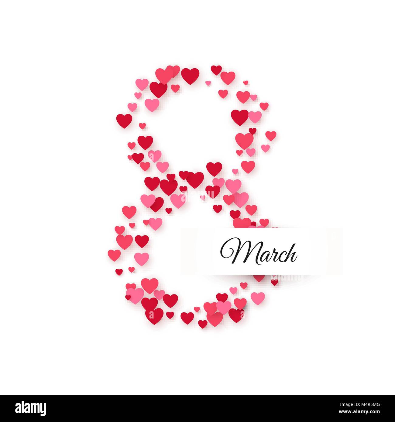 International women day. March 8 greeting postcard. Eight is made of ...
