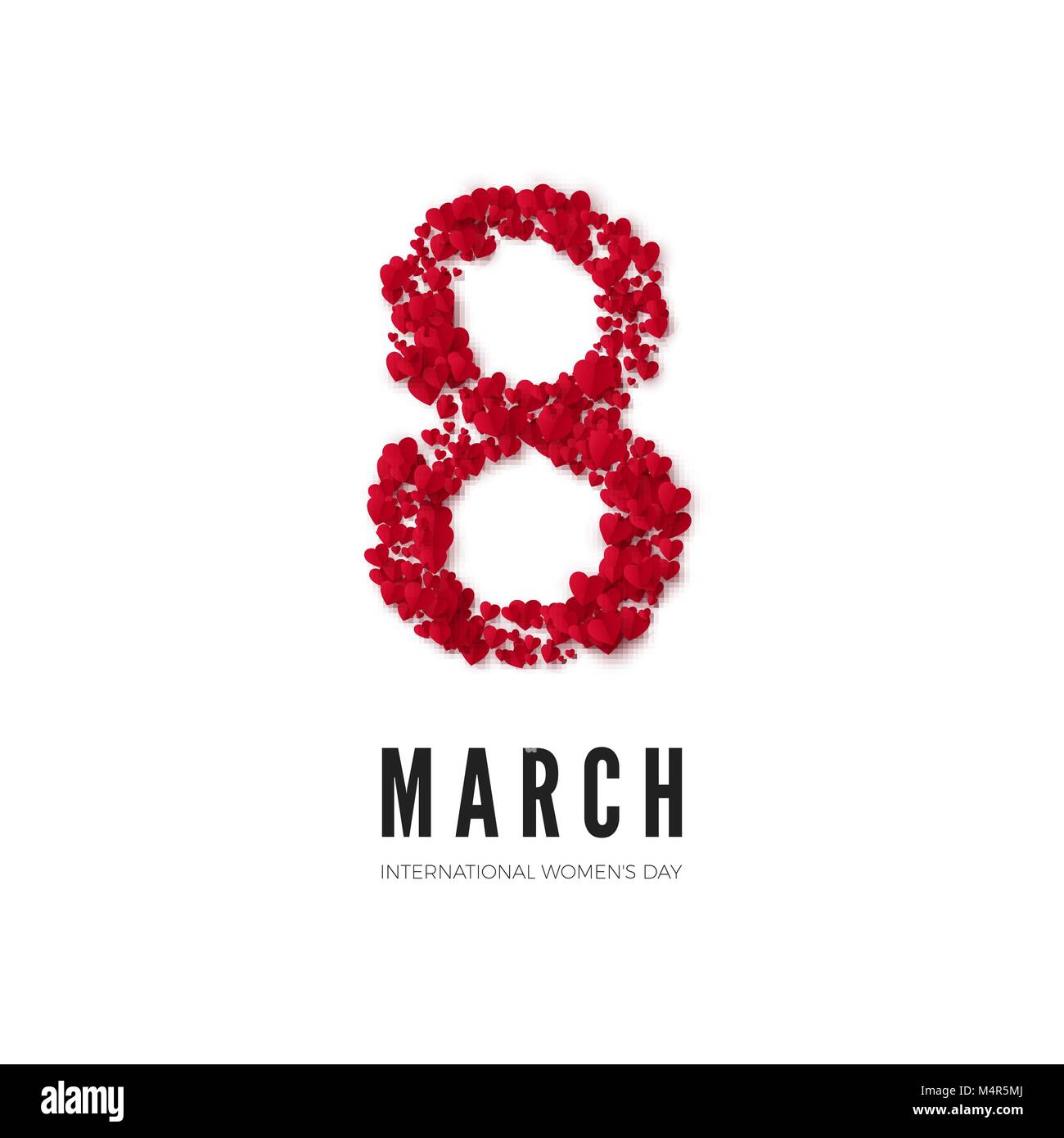 International women day. March 8 greeting postcard. Eight is made of ...