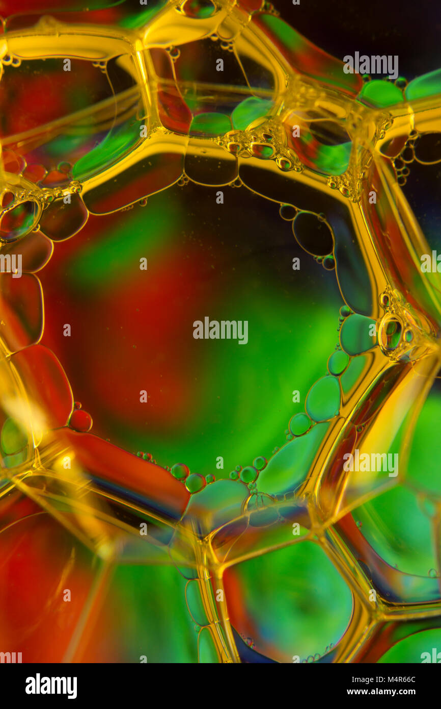 Colorful vibrant psychedelic abstract background and texture of bubbles ...