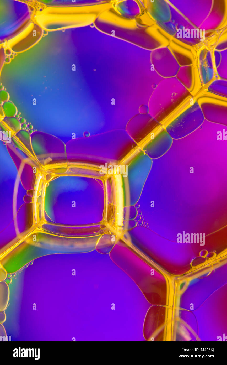 Colorful vibrant psychedelic abstract background and texture of bubbles ...