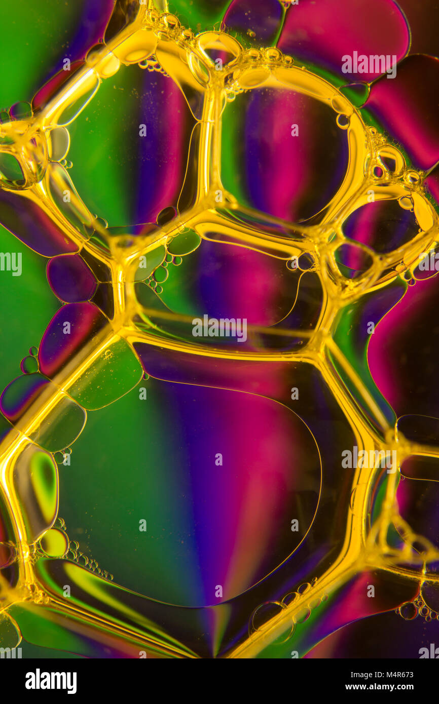 Colorful vibrant psychedelic abstract background and texture of bubbles ...