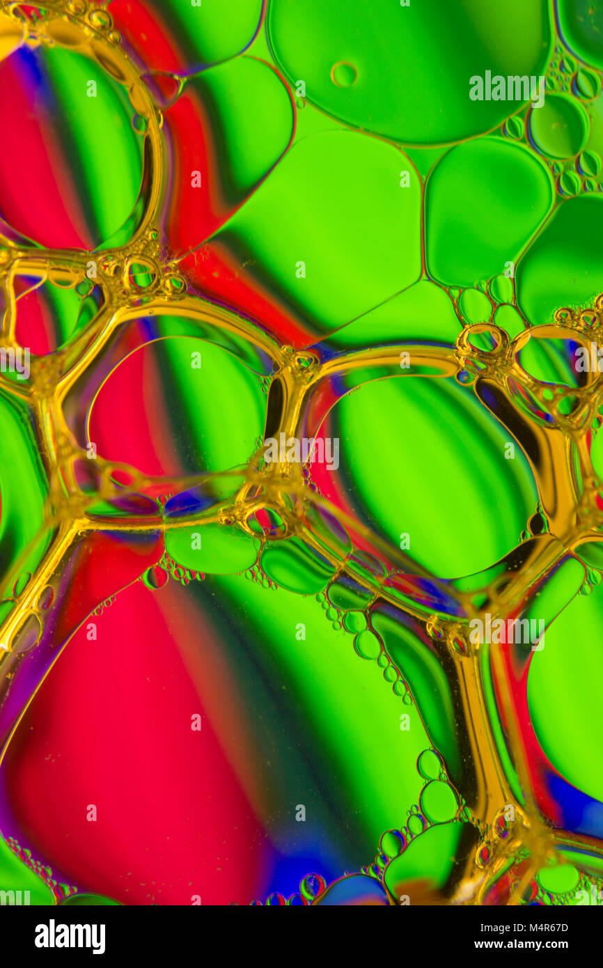 Colorful vibrant psychedelic abstract background and texture of bubbles ...