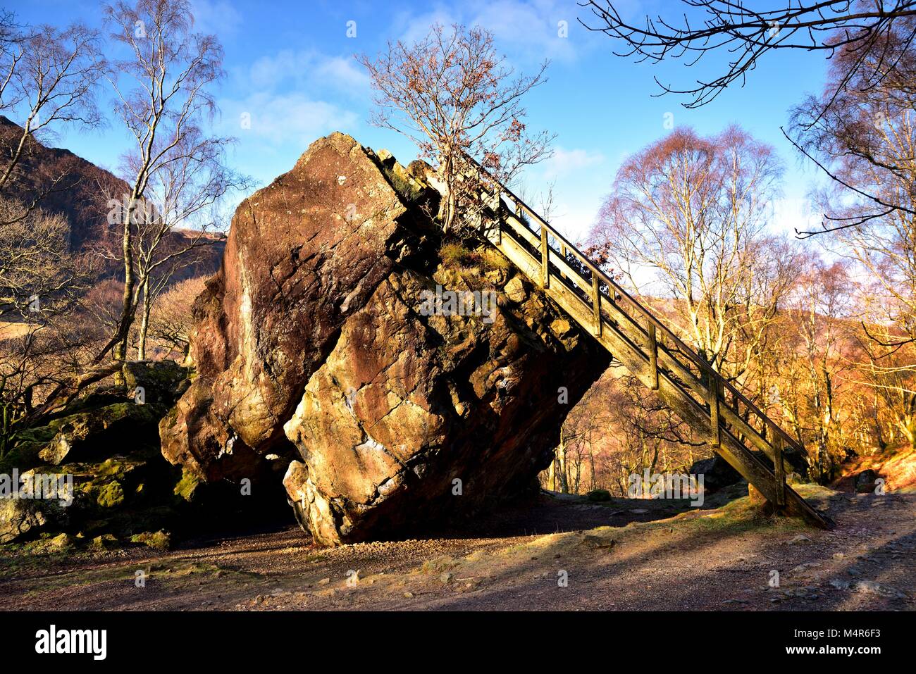Bowder Stone - large andesite lava boulder Stock Photo - Alamy