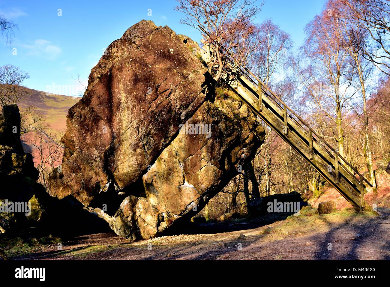 Bowder Stone - large andesite lava boulder Stock Photo - Alamy