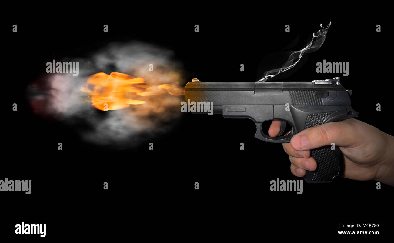 Gun Smoke Black Background