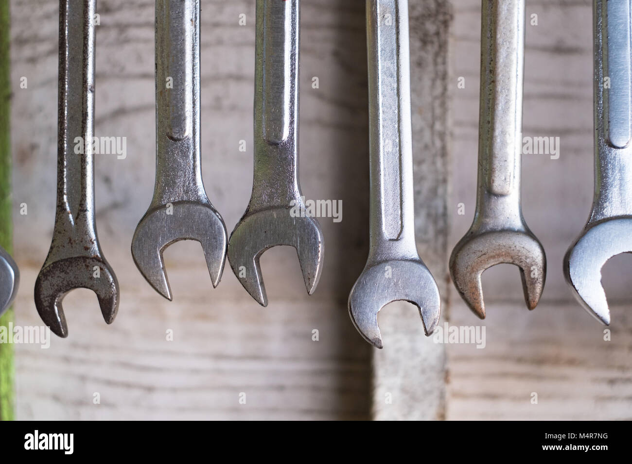 Old hand tools against a wall hi-res stock photography and images - Alamy