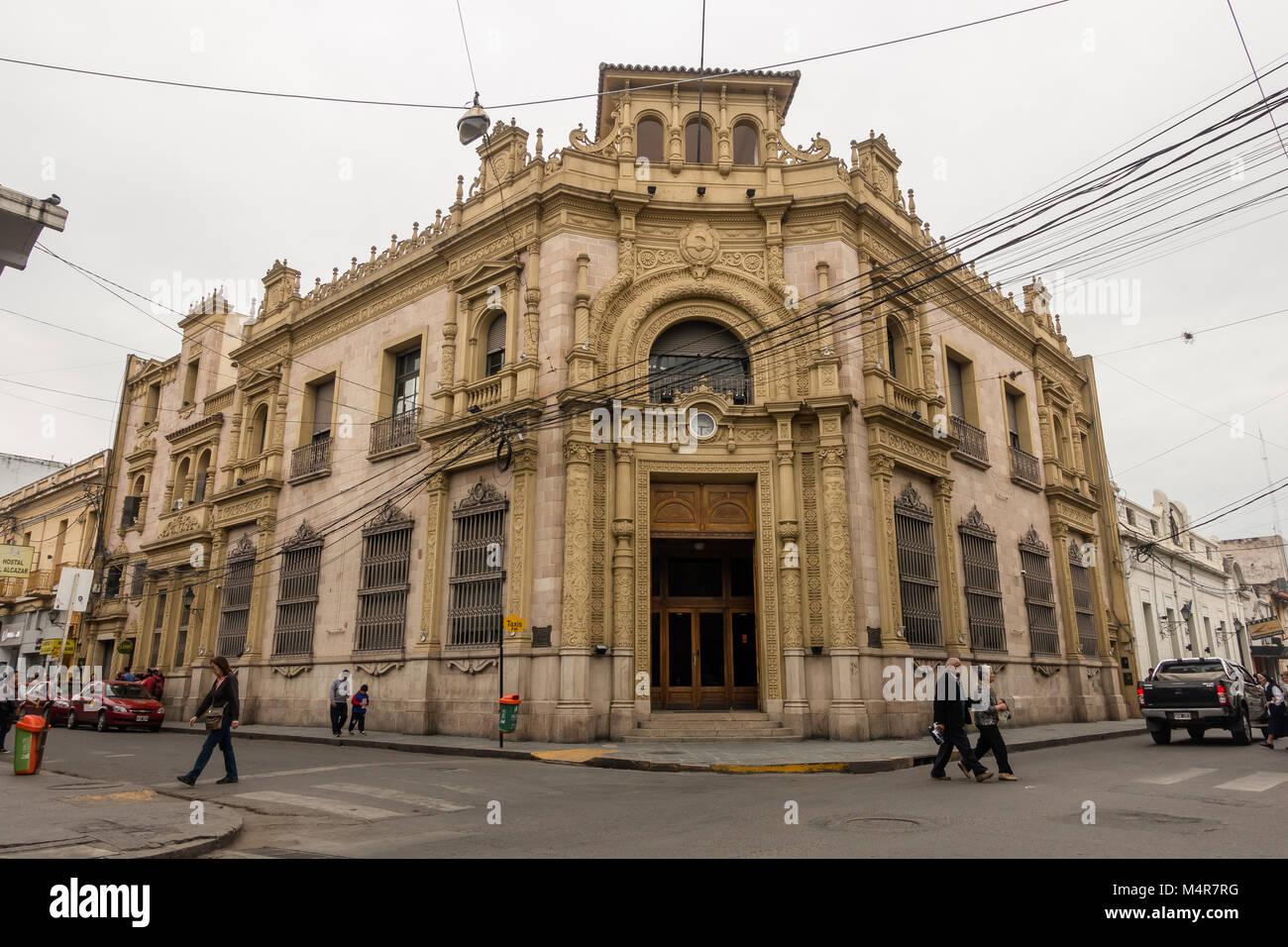 SALTA, ARGENTINA - OCTOBER 3, 2017: TREES HANG OVERHEAD PEOPLE IN A ...
