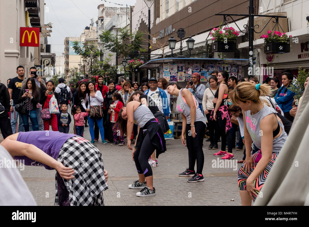 SALTA, ARGENTINA - OCTOBER 3, 2017: CROWD OF PEOPLE TAKE PART IN GROUP ...