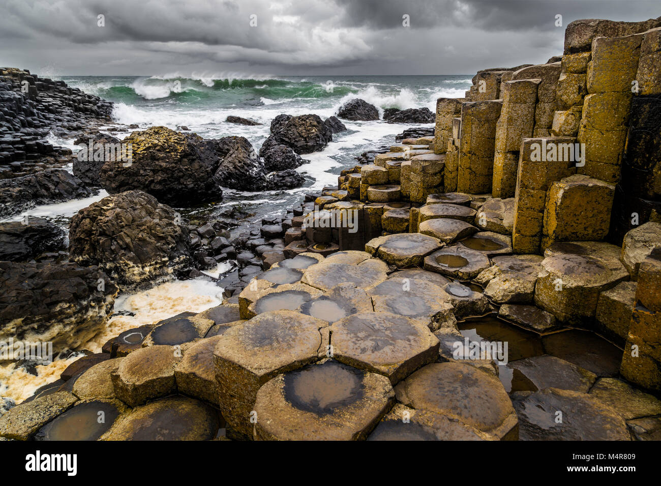 The Giant's Causeway in north of Ireland is an area of about 40,000 ...