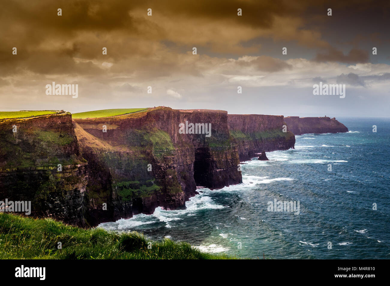 The Cliffs of Moher are sea cliffs located at the southwestern edge of ...
