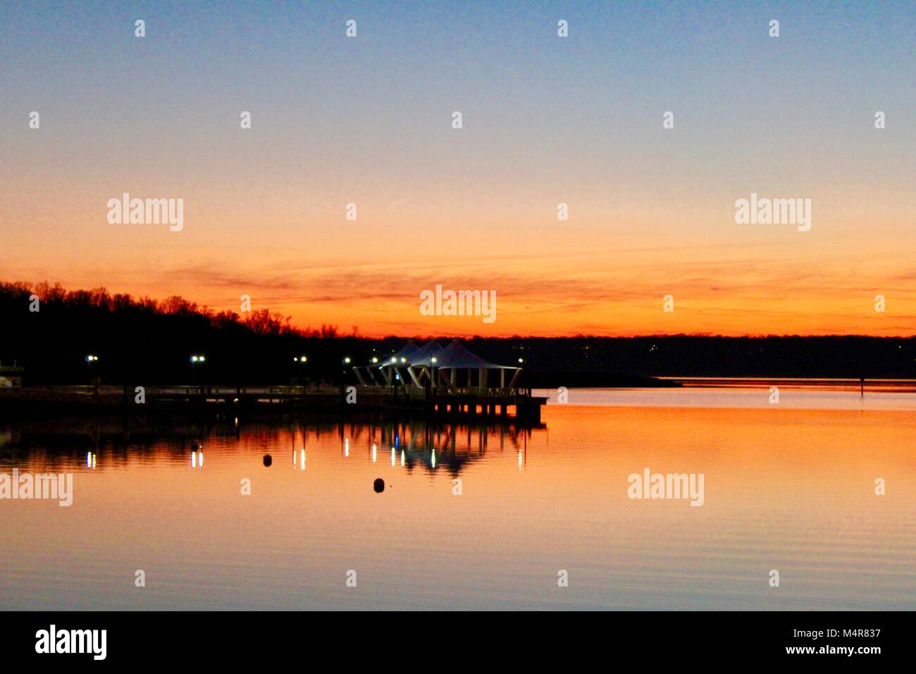 Sunset at the National Harbor Stock Photo - Alamy