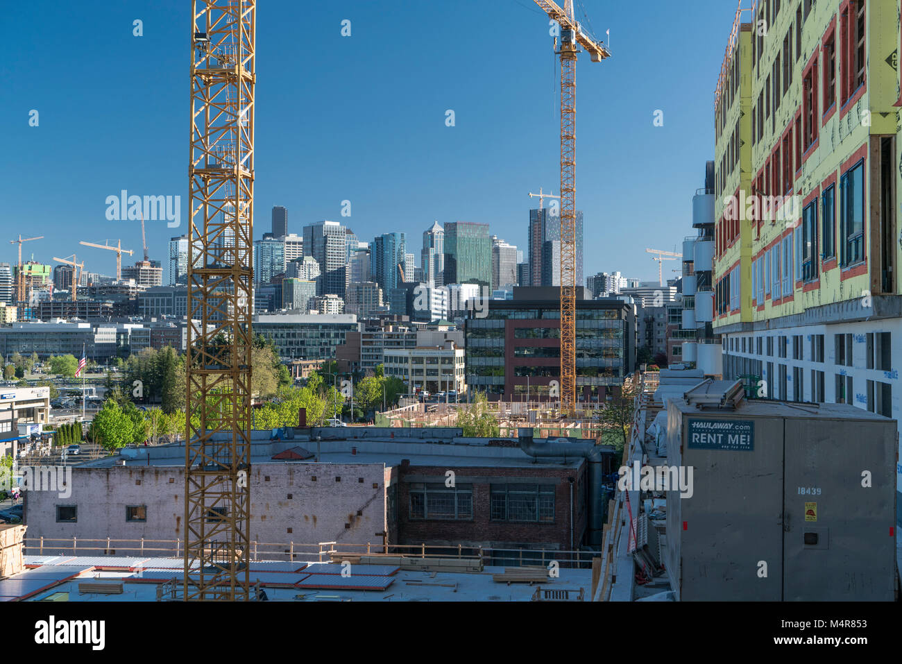 Construction site in South Lake Union, Seattle, Washington, USA Stock ...