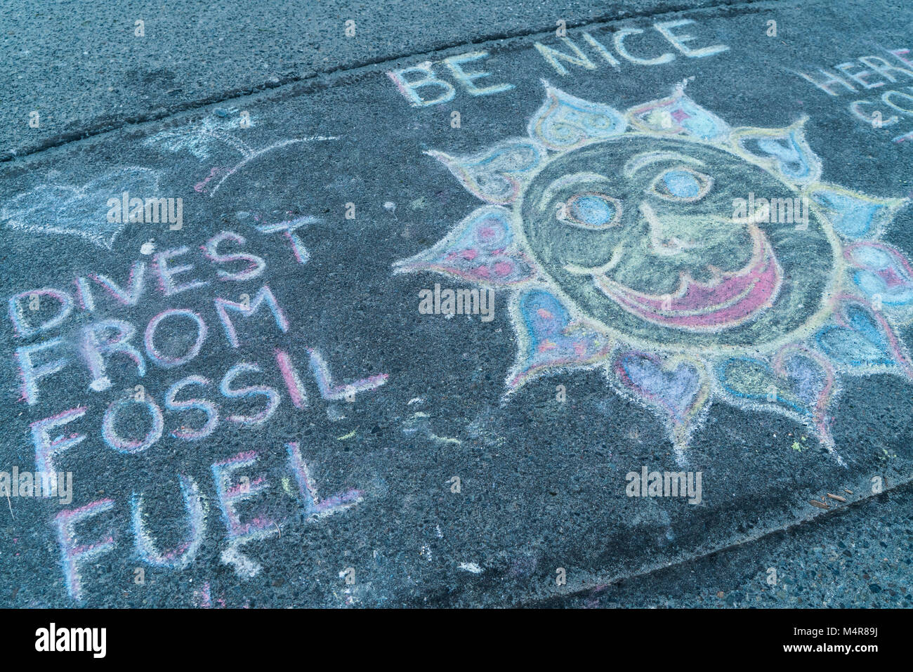 United States, Washington, Seattle, Sidewalk art Stock Photo - Alamy
