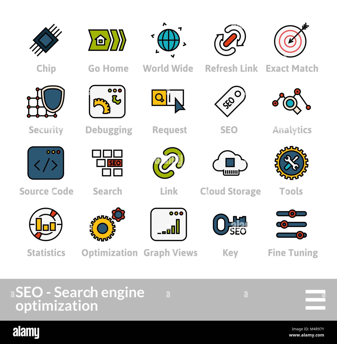 Outline icons thin flat design, modern line stroke style Stock Vector ...