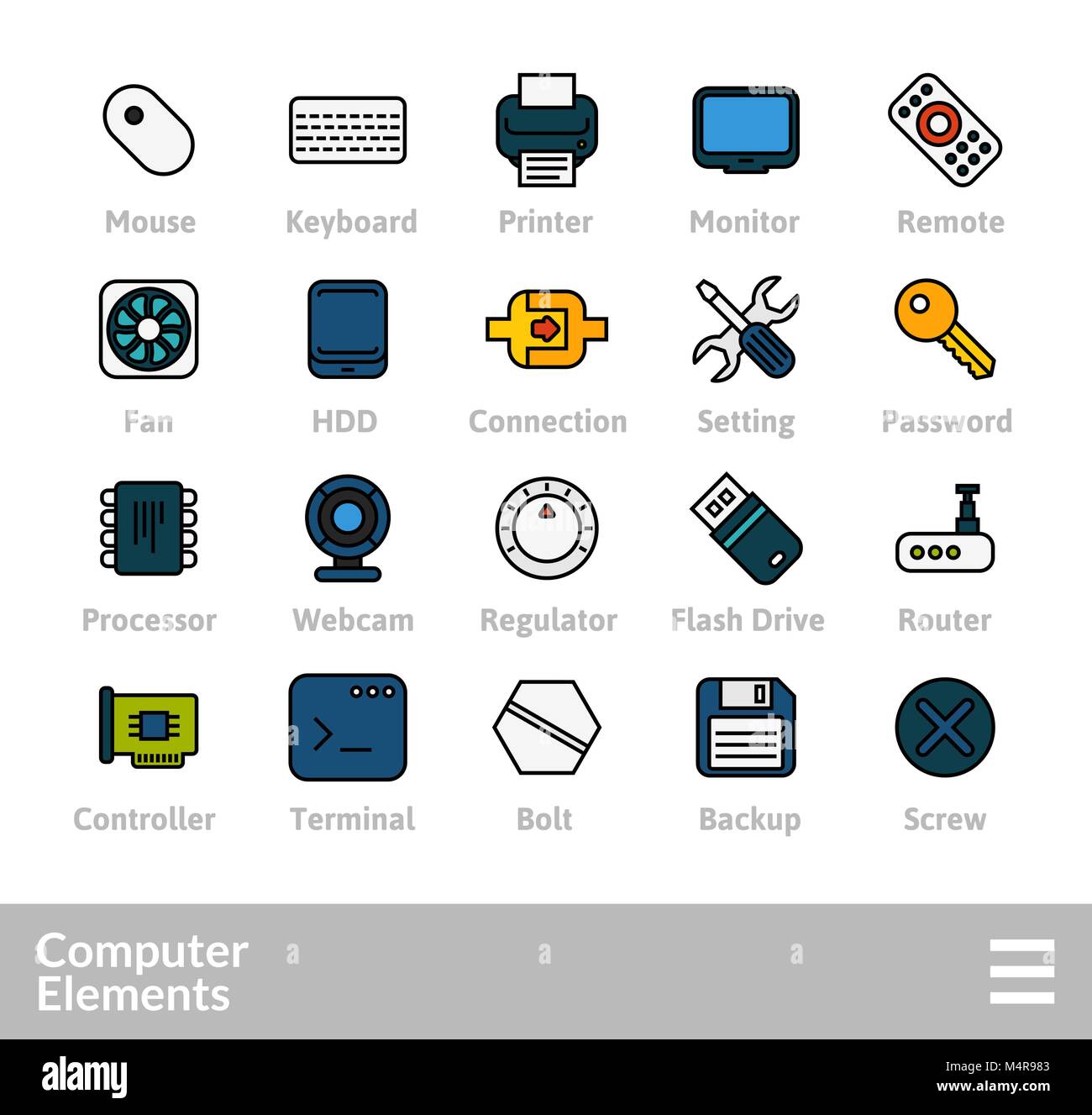 Outline icons thin flat design, modern line stroke style Stock Vector ...