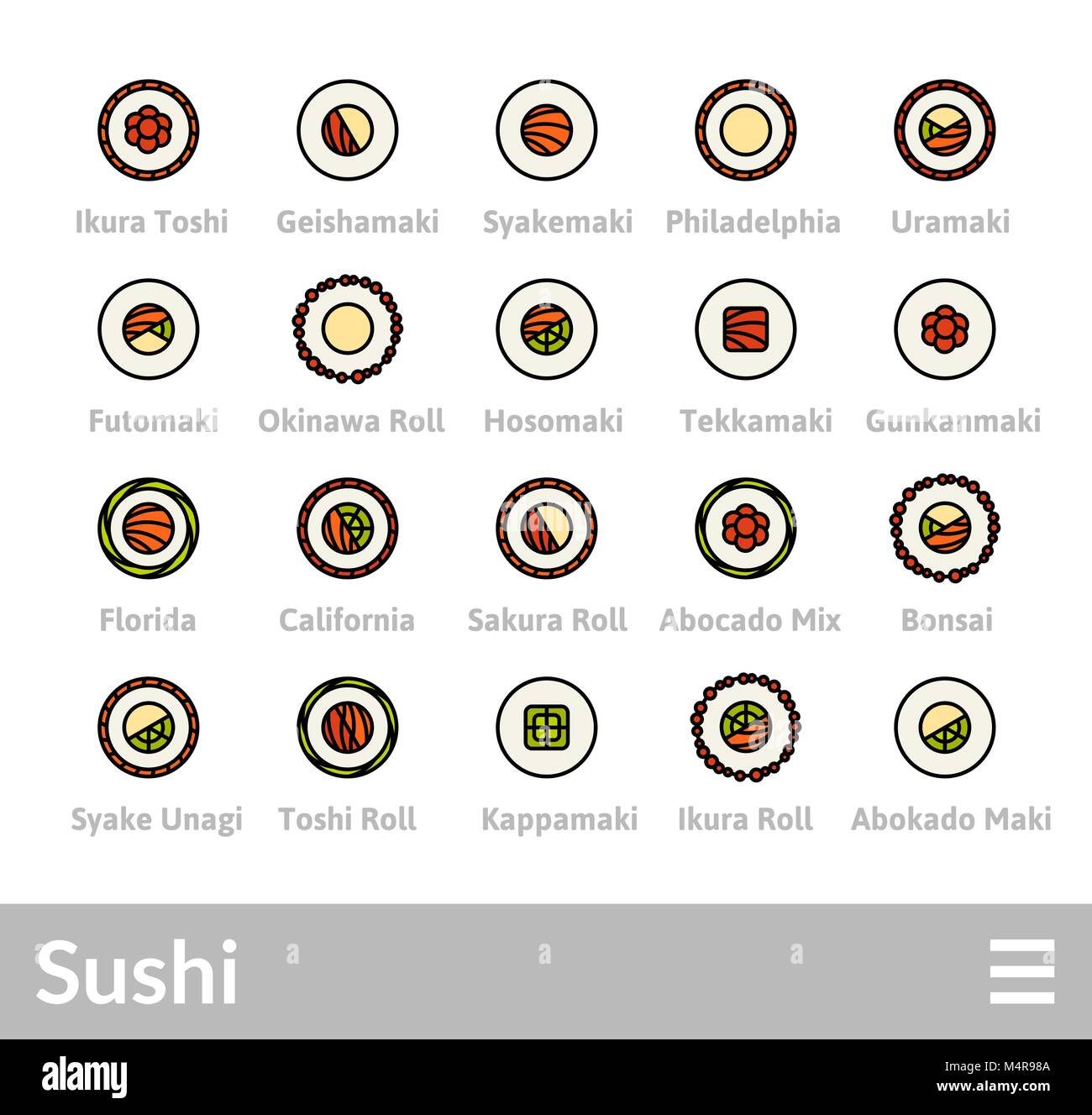 Outline icons thin flat design, modern line stroke style Stock Vector ...