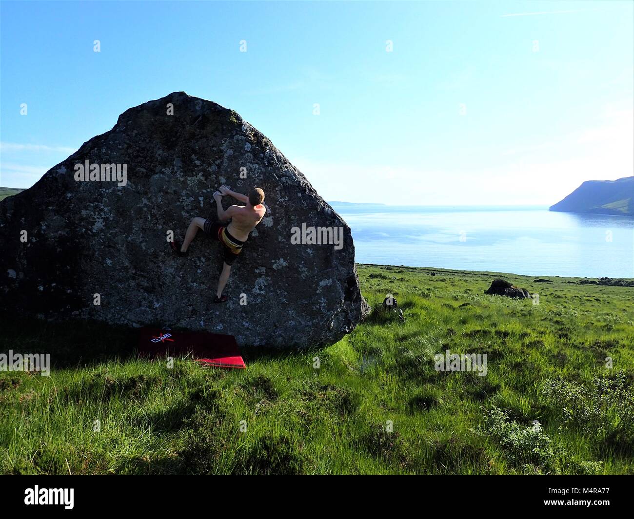 Man Bouldering Outdoors Stock Photo - Alamy