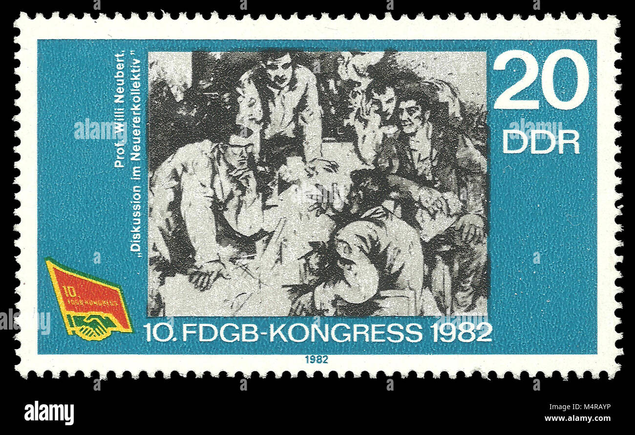 Germany, GDR - stamp 1982: Color edition on Art, shows Painting ...