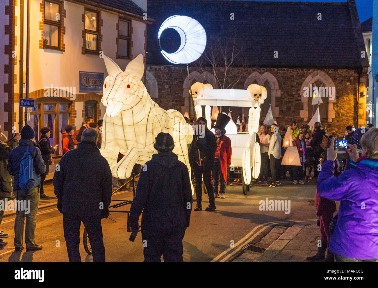 A giant hound and a coach containing Lady Howard's ghost prepare to ...
