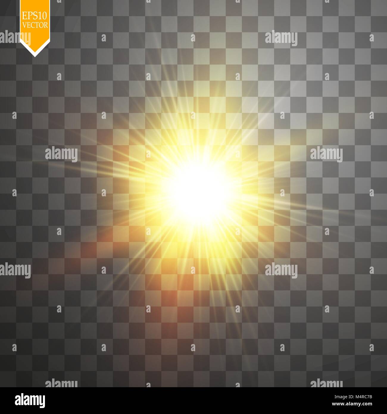 Glow light effect. Starburst with sparkles on transparent background ...