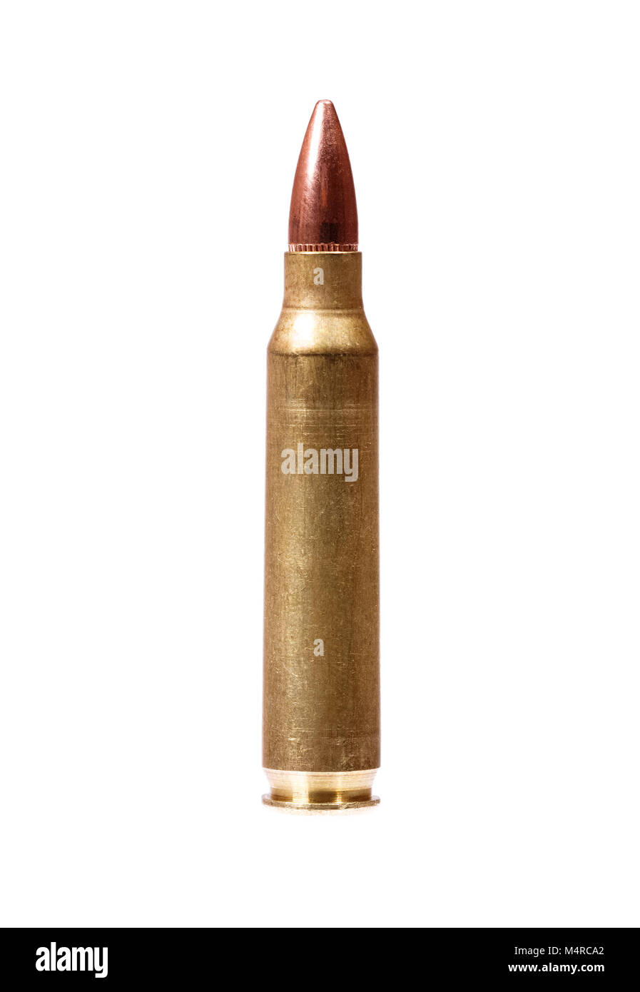 Single rifle bullet isolated on white. High resolution photo Stock ...